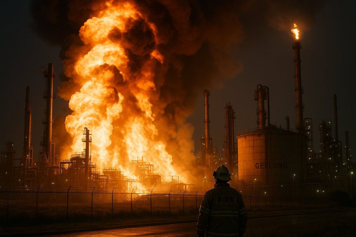 Corio oil refinery fire in Geelong — Massive blaze at Viva Energy ...